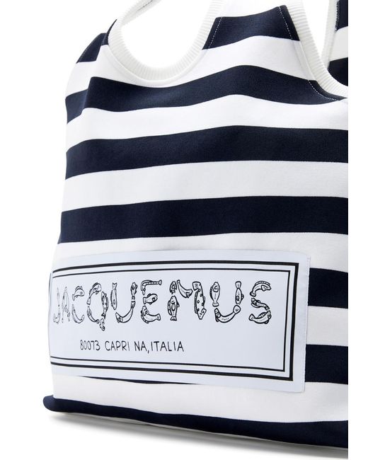 Jacquemus Le Sac Marcel Striped Knitted Tote in Blue | Lyst