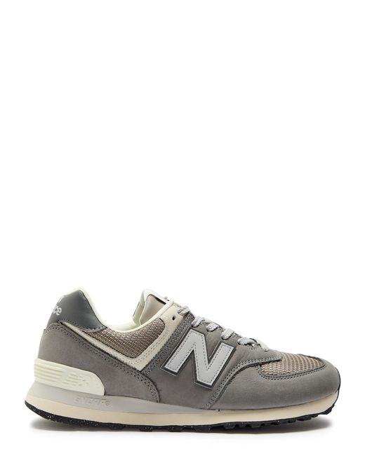 New Balance 574 Panelled Mesh-Knit Sneakers in White for Men | Lyst UK