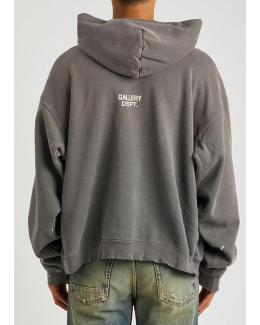 GALLERY DEPT. 90s Recycle Hooded Cotton Sweatshirt in Gray GALLERY DEPT. 90s Recycle Hooded Cotton Sweatshirt in Gray