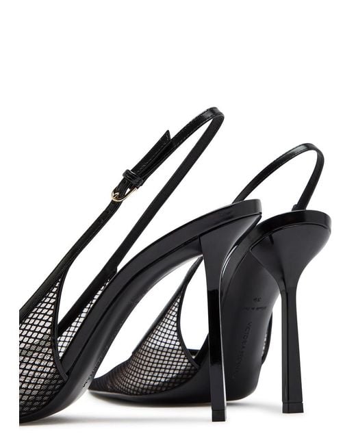 Victoria Beckham 100 Mesh Slingback Pumps in Black | Lyst UK