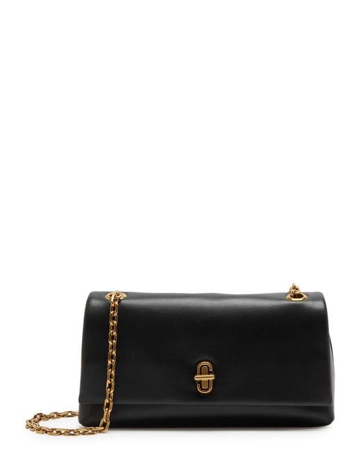 Marc Jacobs The Dual Chain Mini Leather Shoulder Bag in Black | Lyst