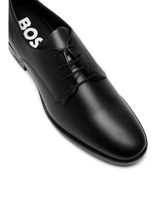 BOSS by HUGO BOSS Colby Leather Derby Shoes in Black for Men | Lyst UK