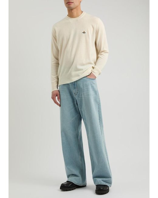 Vivienne Westwood Alex Logo Wool-Blend Jumper in Natural for Men | Lyst