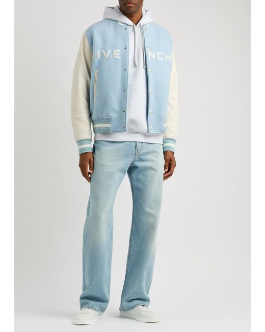 Givenchy Logo Wool-Blend Varsity Jacket in Blue for Men | Lyst