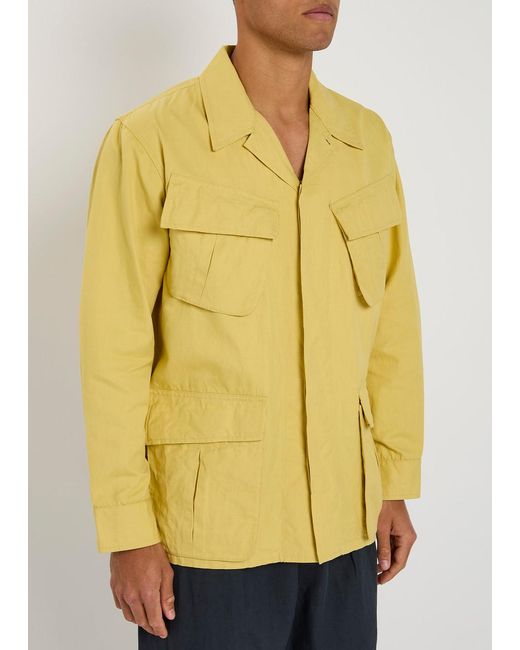 Universal Works Jungle Linen-Blend Overshirt Jacket in Yellow for Men ...