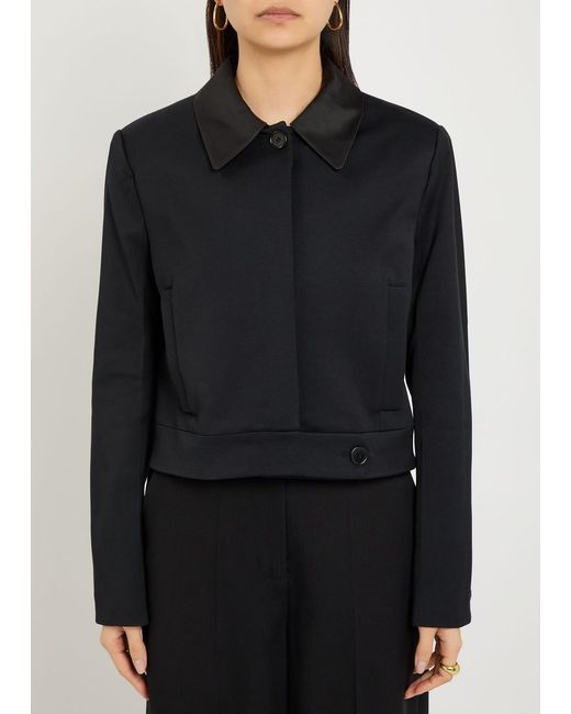 JOSEPH Abbe Boxy Stretch-Crepe Jacket in Black | Lyst UK