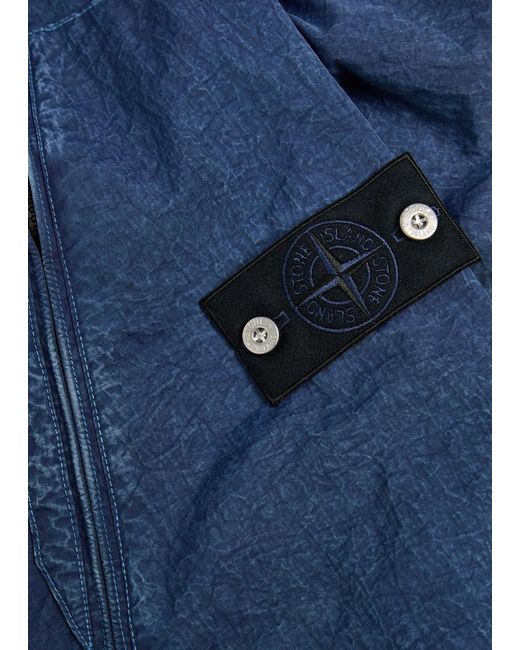 Stone Island Crinkled Shell Cargo Trousers in Blue for Men | Lyst UK