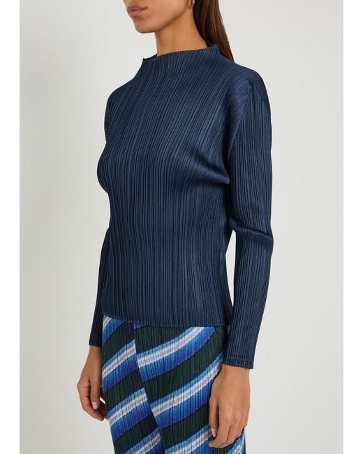 Pleats Please Mock Neck Top