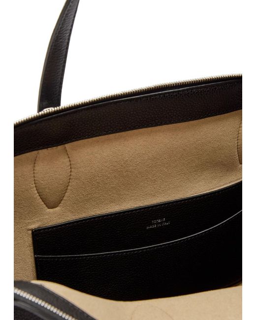 TOTEME Lounge Medium Grained Leather Tote in Black | Lyst