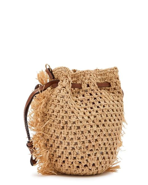 Anya Hindmarch Creature Leather And Raffia Cross-Body Bag in Brown ...
