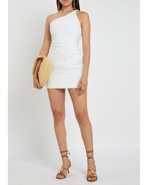 Bec & Bridge Melanie Asymmetric Linen Mini Dress in White | Lyst