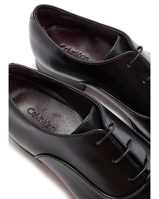 Calvin Klein Felix Leather Oxford Boots in Grey | Lyst UK