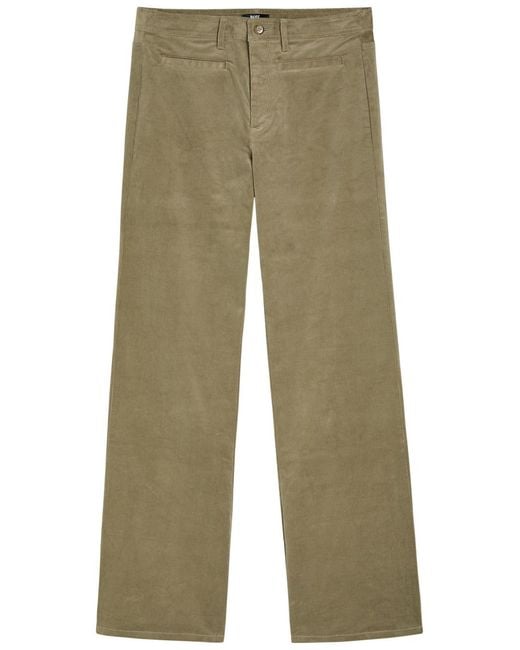 PAIGE Leenah Wide-Leg Corduroy Trousers in Natural | Lyst UK