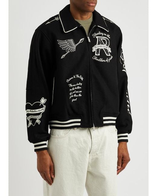 Represent Cherub Logo Wool-blend Varsity Jacket in Black for Men | Lyst