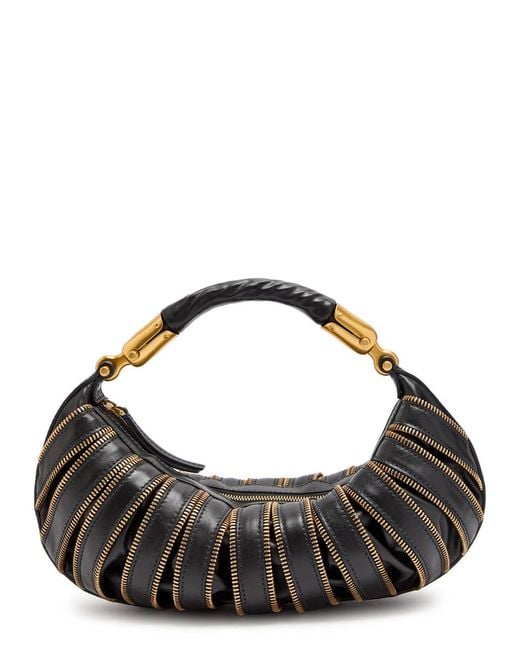 Balmain Ebene Medium Leather Shoulder Bag in Black | Lyst UK