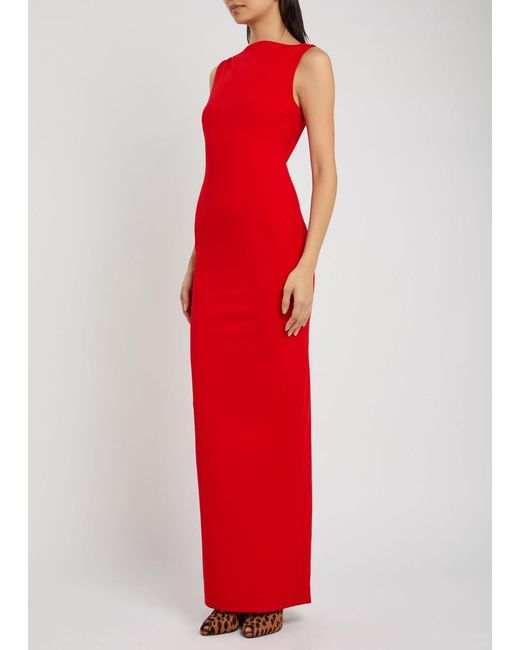 Solace London Imogen Open-Back Crepe Maxi Dress in Red | Lyst UK