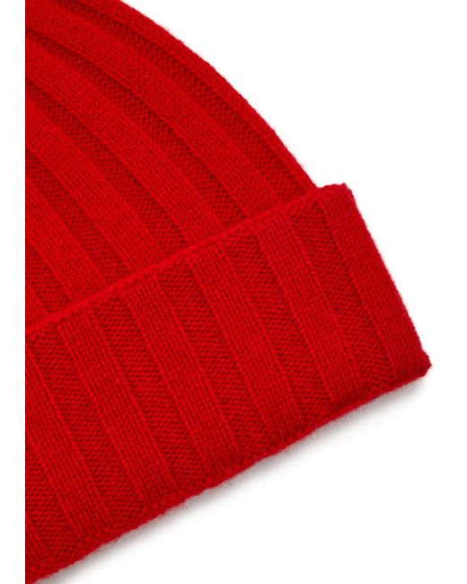 TOTEME Ribbed Cashmere Beanie in Red | Lyst UK