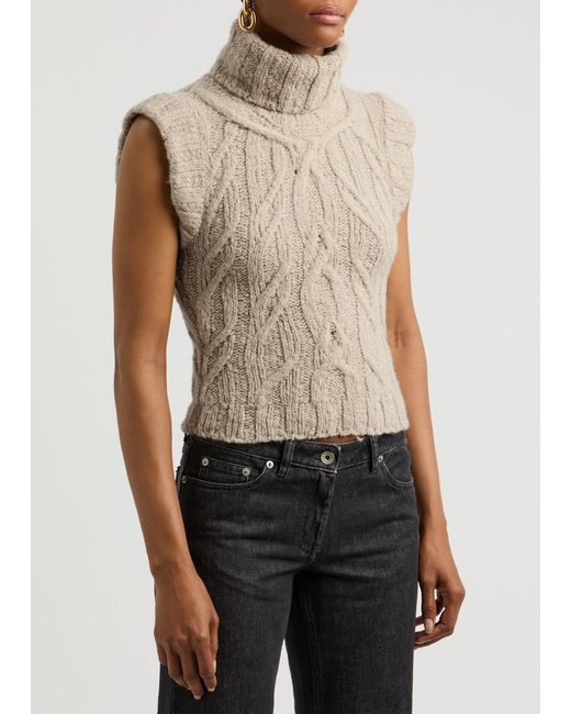 KNWLS Cable-Knit Alpaca-Blend Vest in Natural | Lyst