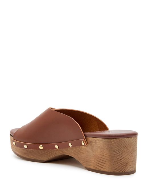 Ancient Greek Sandals Natali Sabot Leather Flatform Sandals in Brown | Lyst