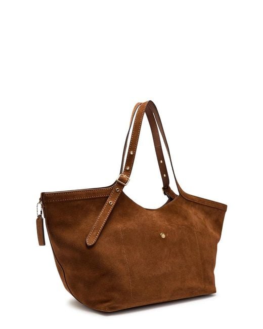 COACH Gramercy Suede Tote in Brown | Lyst UK