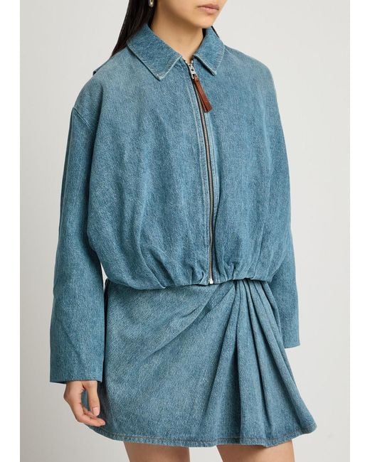 Loewe Gathered Denim Jacket in Blue | Lyst UK
