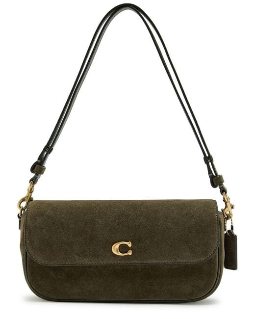 COACH Brook Suede Shoulder Bag in Metallic | Lyst UK