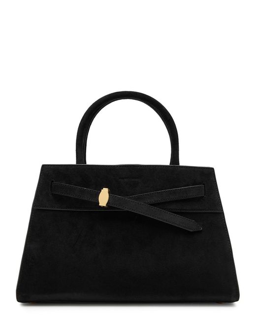 Veronica Beard Dash Suede Top Handle Bag in Black | Lyst