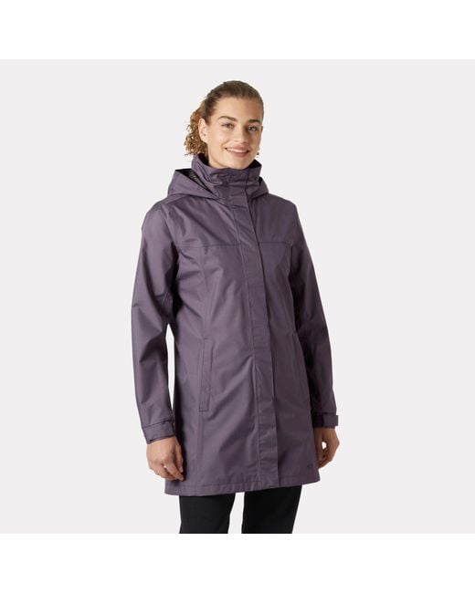 Helly Hansen Aden Long Rain Coat Purple | Lyst