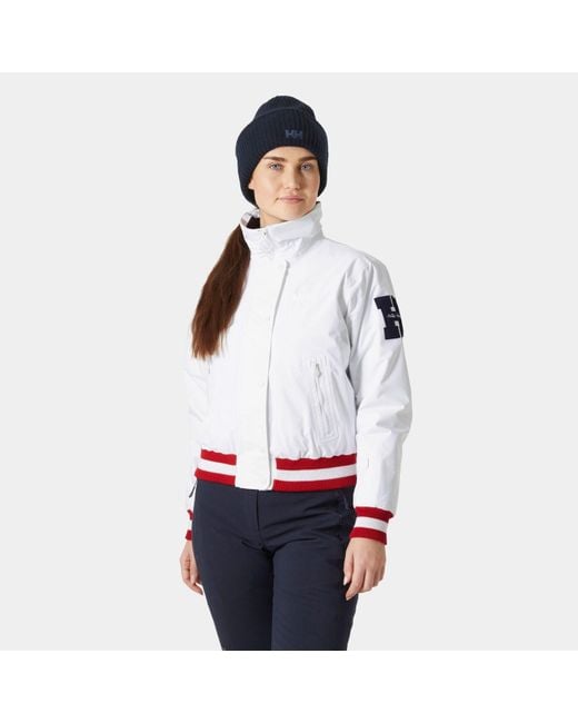 Helly Hansen Après Ski Varsity Jacket in White | Lyst
