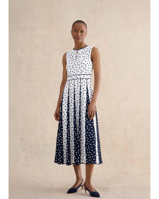 Hobbs Angelica Spot Dress in Blue | Lyst UK