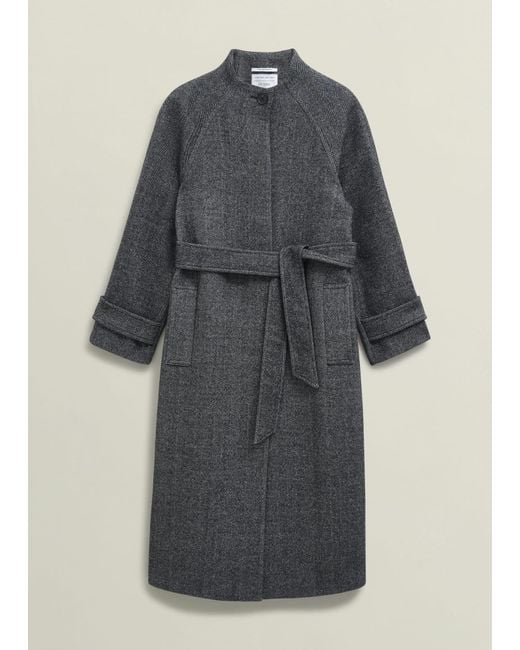 Hobbs Talbot Wool Blend Coat in Grey | Lyst UK