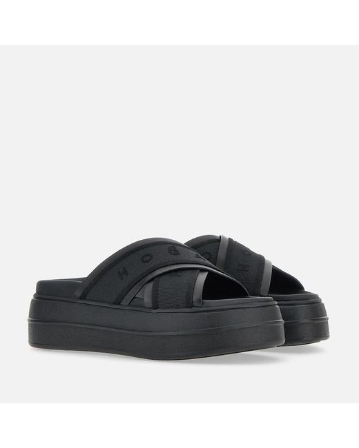 Hogan Sandals Skyscraper in Black | Lyst