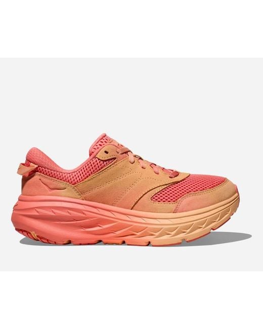 Hoka One One Vibrant Bloom Bondi L Lifestyle Shoes in Red | Lyst UK