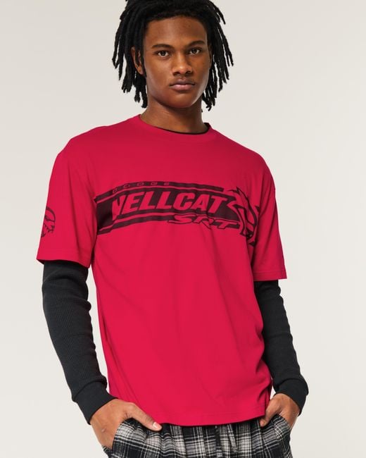 Hollister Boxy Dodge Hellcat Srt Graphic Tee in Red for Men | Lyst UK