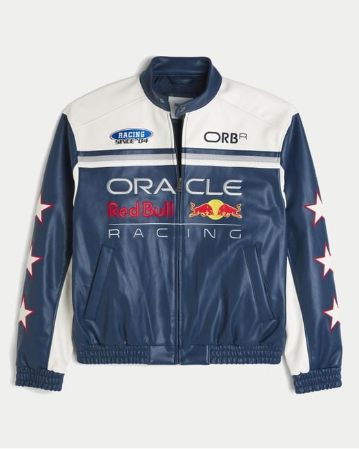 Hollister Oracle Red Bull Racing Graphic Faux Leather Jacket in Blue ...