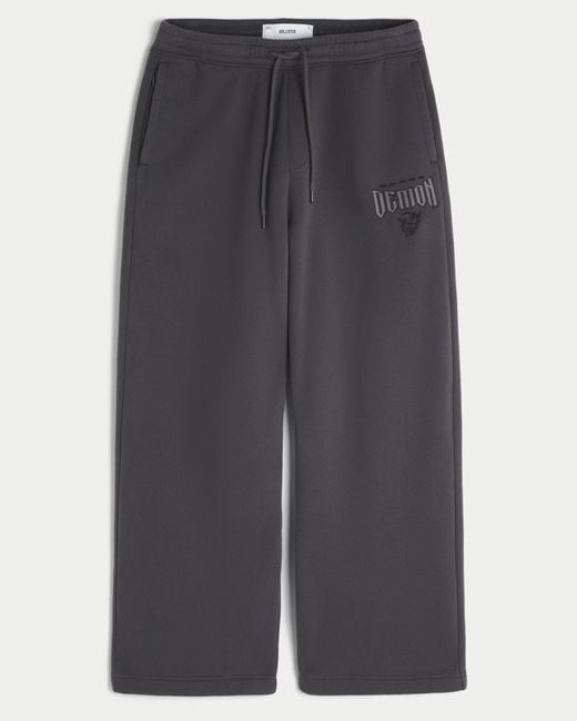 Hollister Dodge Demon Graphic Super Baggy Sweatpants in Grey for Men ...