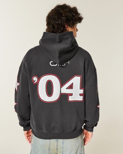 Hollister Boxy Oracle Red Bull Racing Graphic Hoodie in Black for Men ...