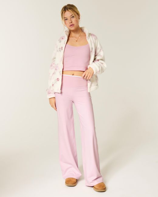 Hollister Gilly Hicks Active Recharge Foldover Wide-leg Pants in Pink ...