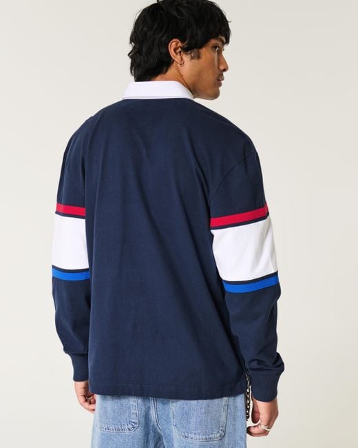 Hollister Boxy Heavyweight Oracle Red Bull Racing Graphic Rugby Polo in ...