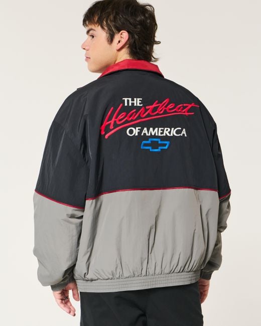 Hollister Chevrolet Racing Graphic Track Jacket in Grey for Men | Lyst UK