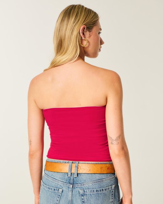 Hollister Taylor Seamless Fabric Reversible Tube Top in Red | Lyst UK