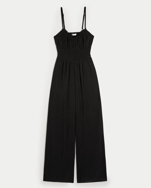 Hollister Ruched Bust Jumpsuit in Black Lyst UK