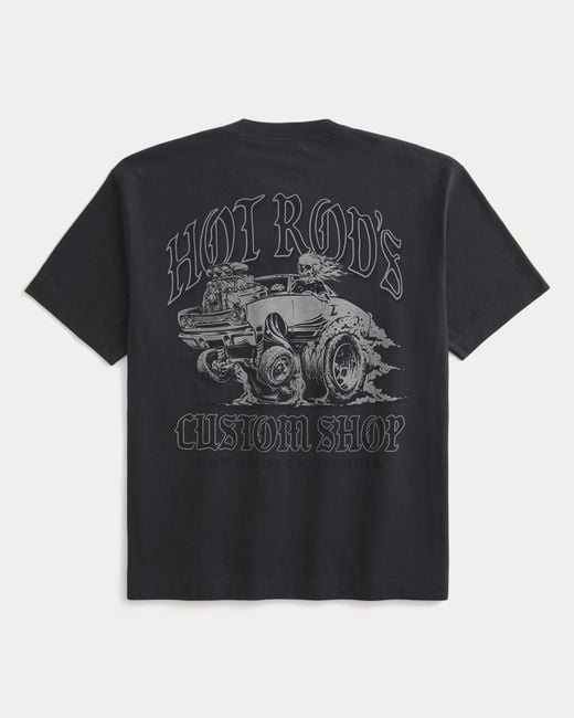 Hollister Boxy Heavyweight Hot Rod's Graphic Tee in Black for Men | Lyst UK