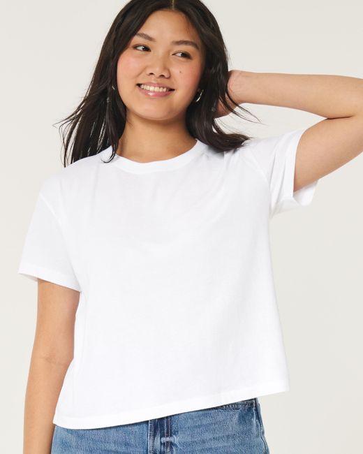 Hollister Easy Cotton Crew T shirt in White Lyst UK