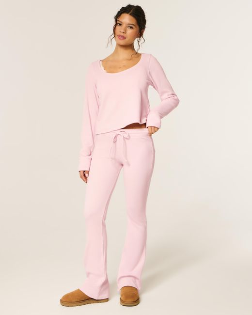 Hollister Gilly Hicks Always Cozy Waffle Bootcut Pants in Pink | Lyst UK