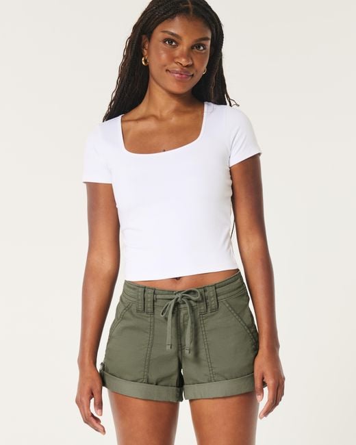 Hollister green shorts store