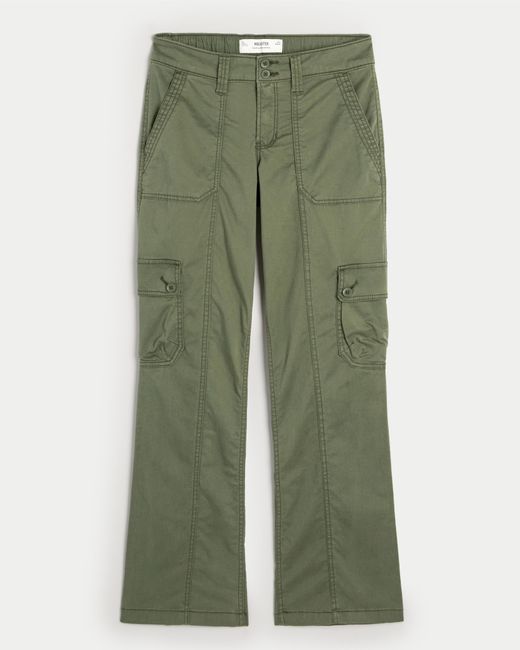 Hollister Mid rise Relaxed Cargo Boot Pants in Green Lyst UK