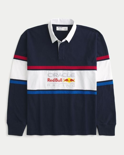 Hollister Boxy Heavyweight Oracle Red Bull Racing Graphic Rugby Polo in ...