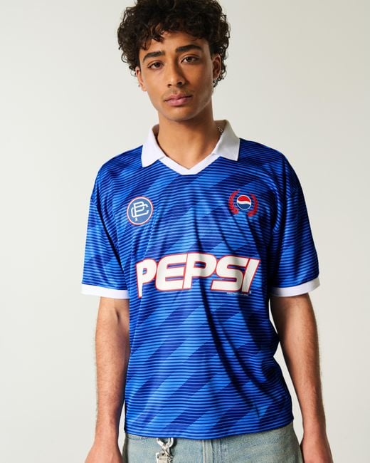 Hollister Boxy Pepsi Graphic Jersey in Blue for Men | Lyst UK