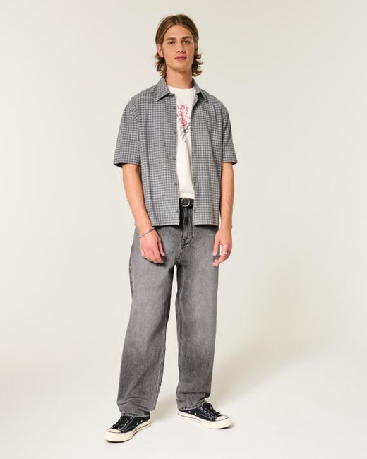 Hollister Grey Snake Embroidery Skater Baggy Jeans in Grey for Men ...
